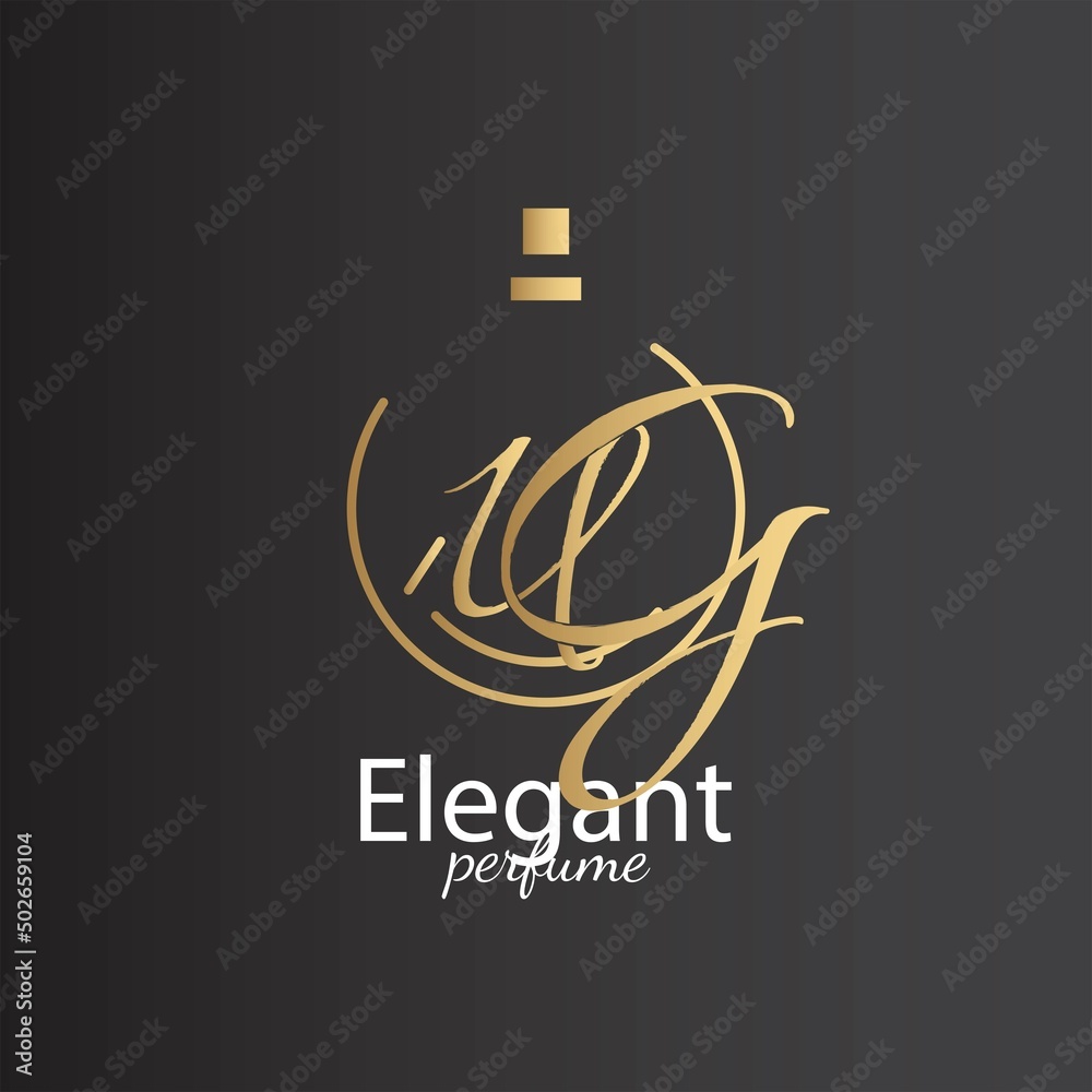 initials logo. perfume bottle logo and initials are elegant and ...