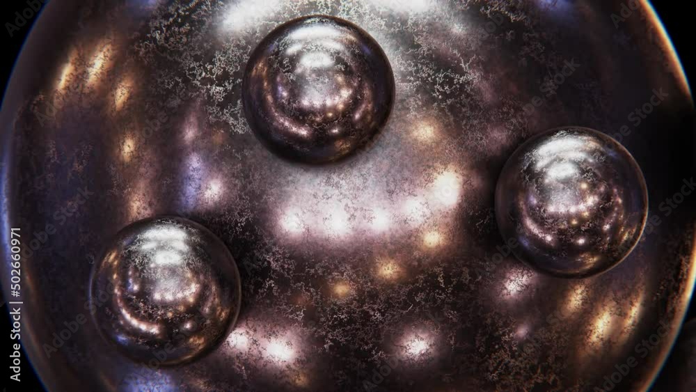 Realistic satisfying looping 3D animation of the weathered copper or ...