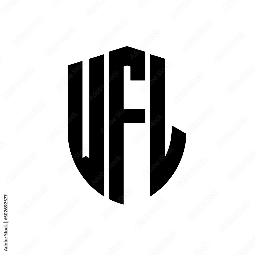 WFL letter logo design. WFL modern letter logo with black background ...