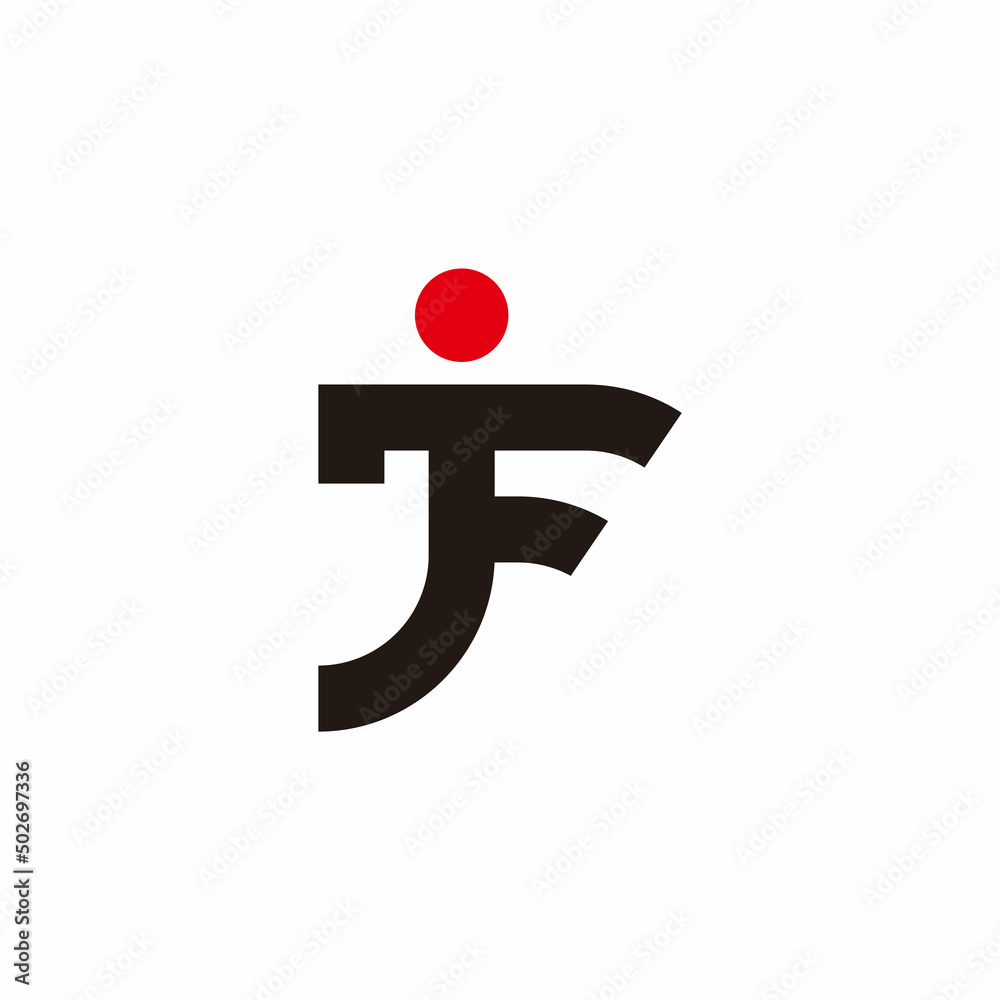 letter jf red sun japan shape symbol logo vector Stock Vector | Adobe Stock