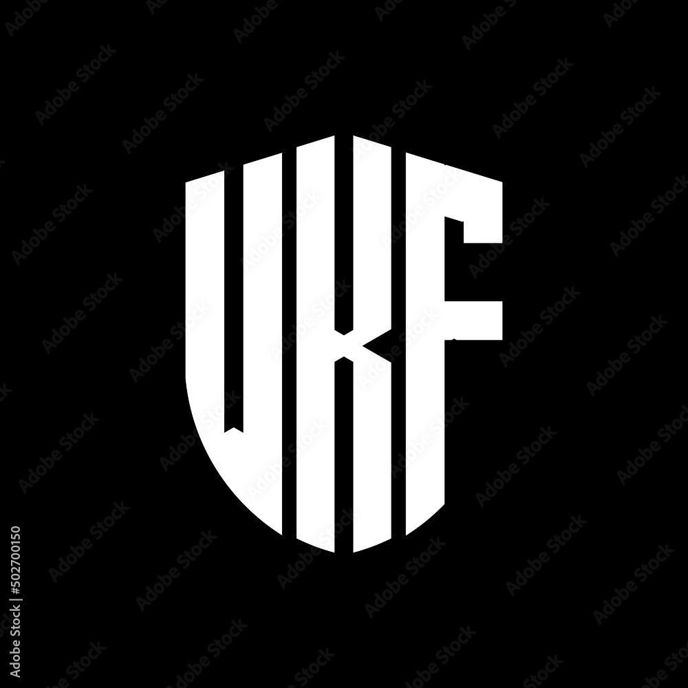 Vecteur Stock WKF letter logo design. WKF modern letter logo with black ...