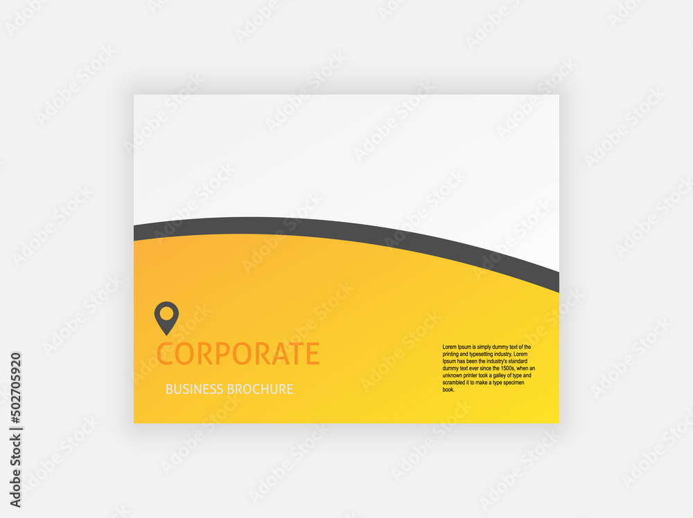 Yellow business brochure template, for flyer design. Stock Vector ...