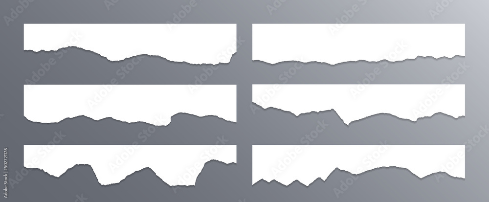Torn edges of paper, craft design elements vector collection. Ripped ...