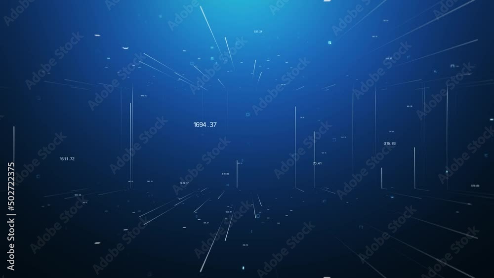 Digital Technology Background Loop. This work is brain and grid line ...