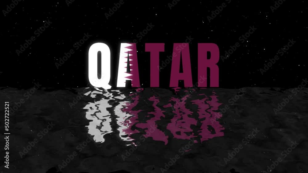 Qatar Flag Text Intro and Outro motion graphic template with ocean wave ...