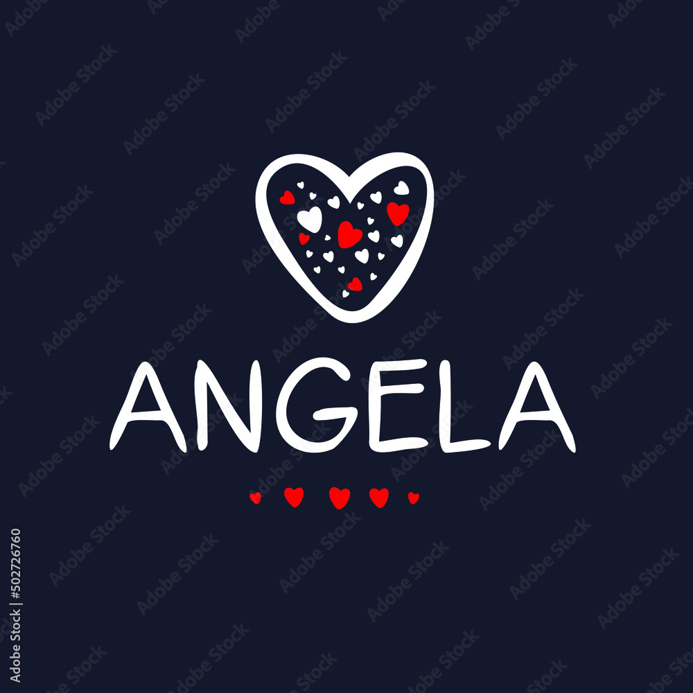 Angela Calligraphy female name, Vector illustration. Stock Vector ...