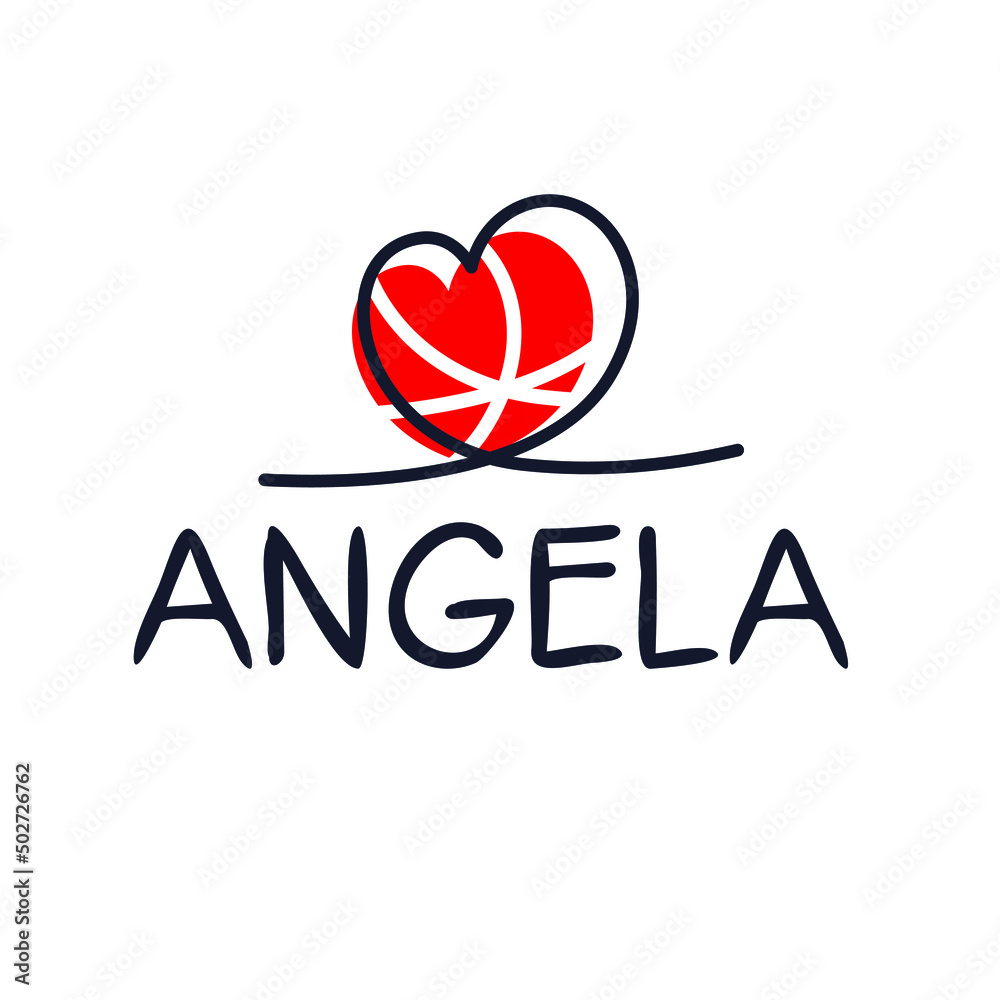Angela Calligraphy female name, Vector illustration. Stock Vector ...