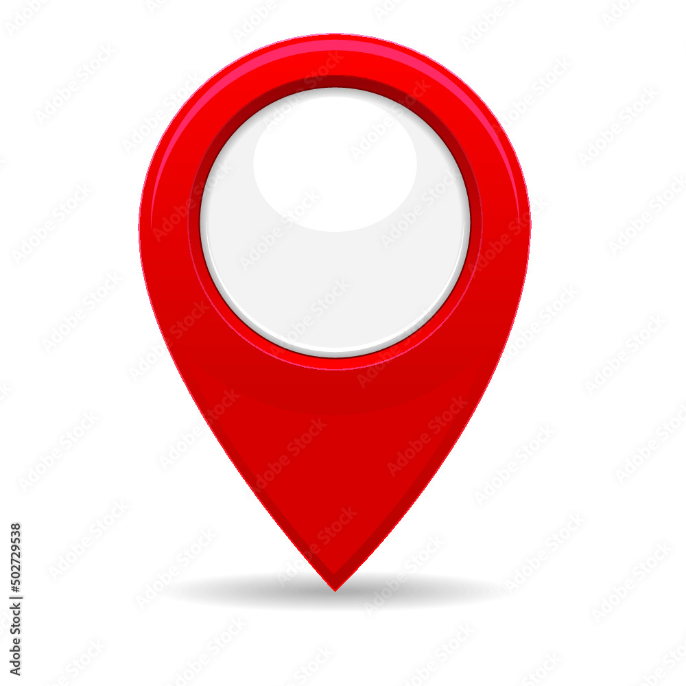 Red glossy map isolated on a white background Stock Vector | Adobe Stock