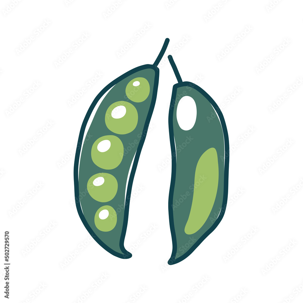Colorful peas clipart cartoon. Pea pod vector illustration. icon sign ...