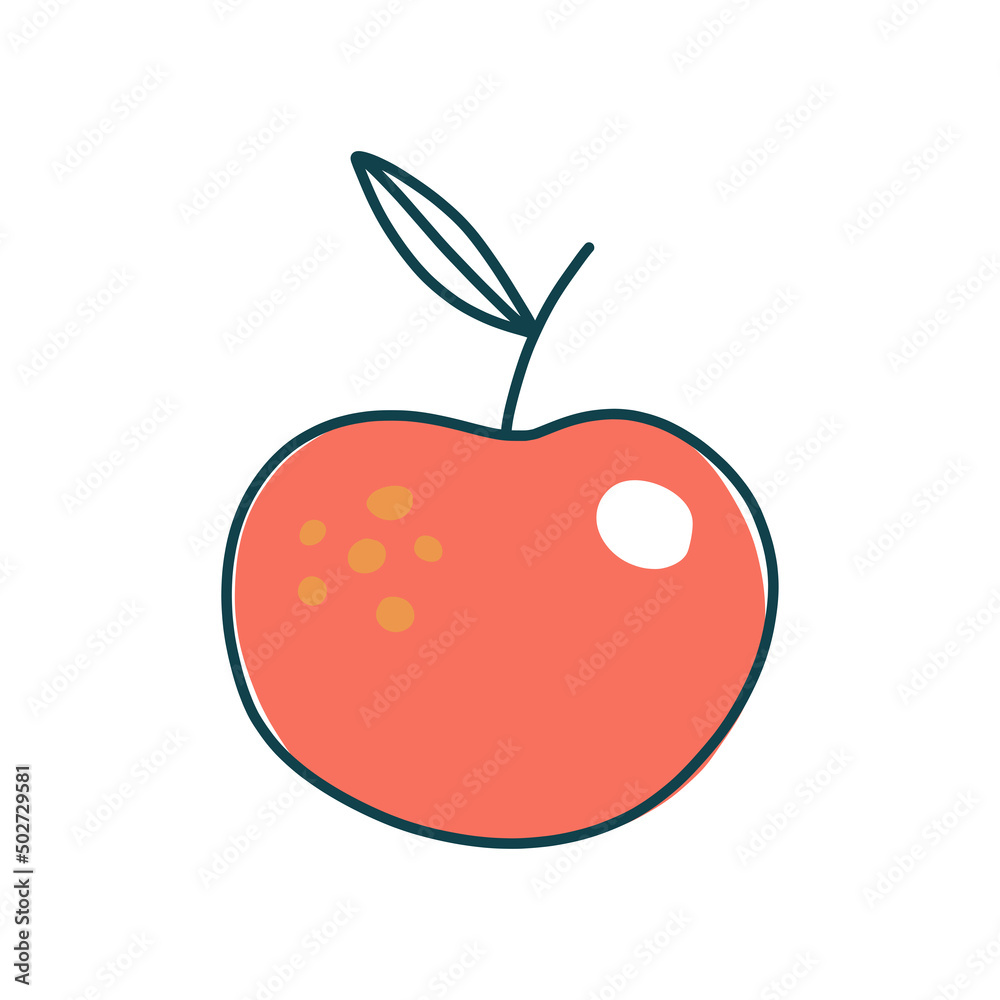 Colorful apple clipart cartoon. Apple vector illustration. icon sign ...