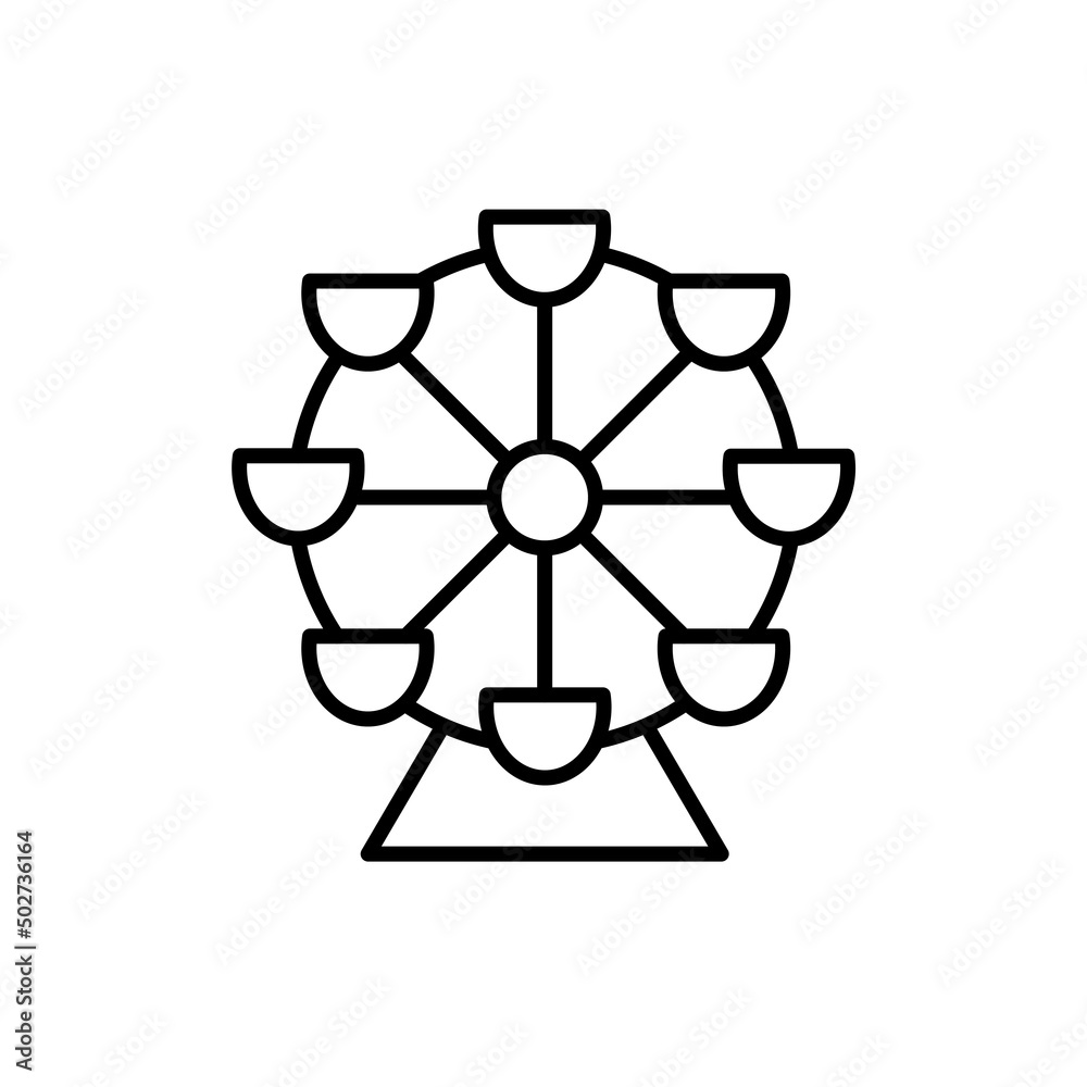 Ferris wheel black outline icon. Amusement park. Carnival. Funfair ...