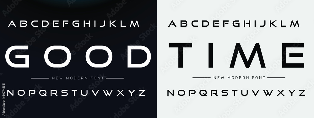GOOD TIME Minimal urban font. Typography with dot regular and number ...