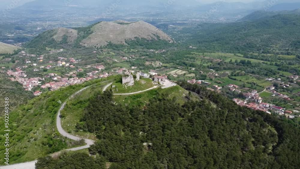 Vidéo Stock Ancient Norman Castle with the Sanctuary of Maria SS. della ...