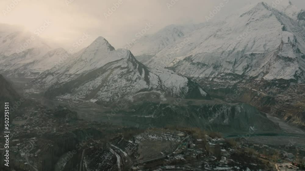 Hunza Valley Mountains landscape, Sunrise in Hunza Valley Mountains ...