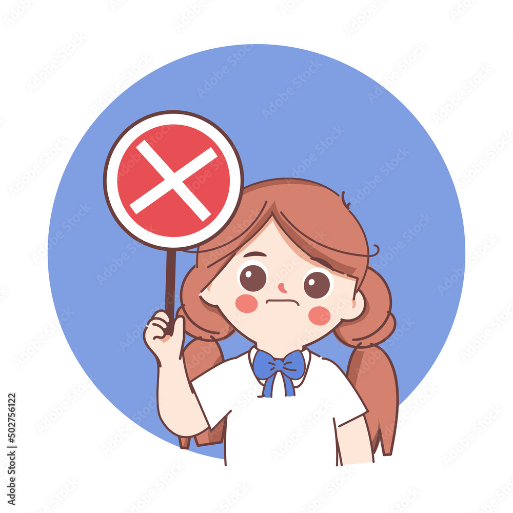 Doodle hand drawn cartoon cute girl student with a tag about the ...