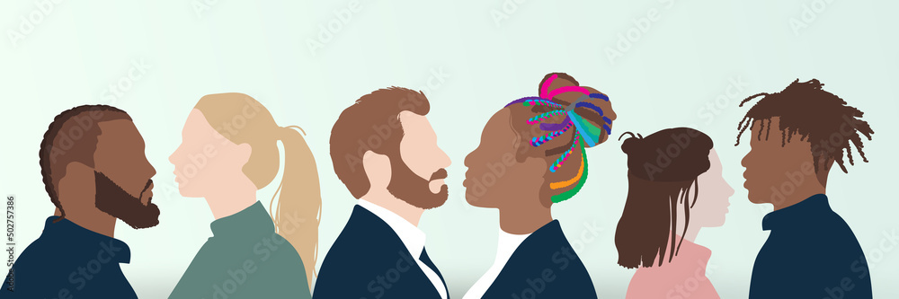 cross cultural, multi ethical, racial diverse people. abstract man and ...