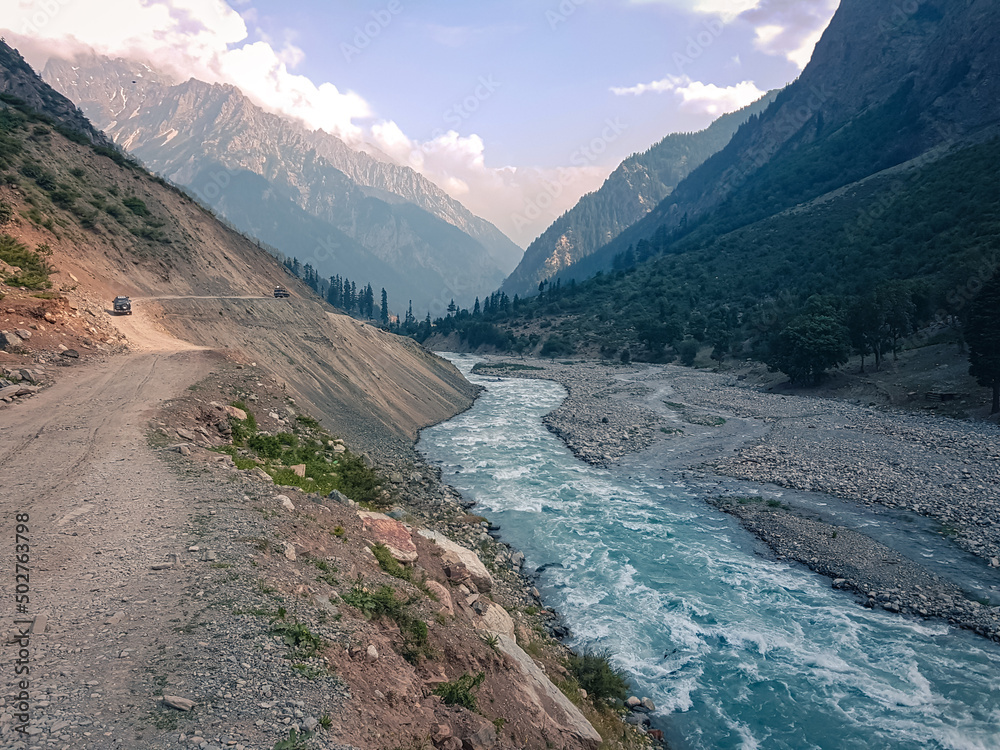 Having a view of Swat River at Matiltan Waterfall, Kalam, Swat ...