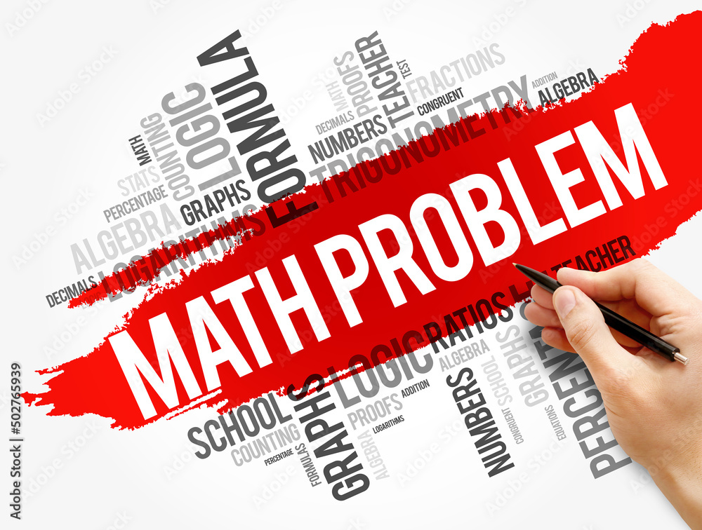 Math problem word cloud collage, education concept background Stock ...