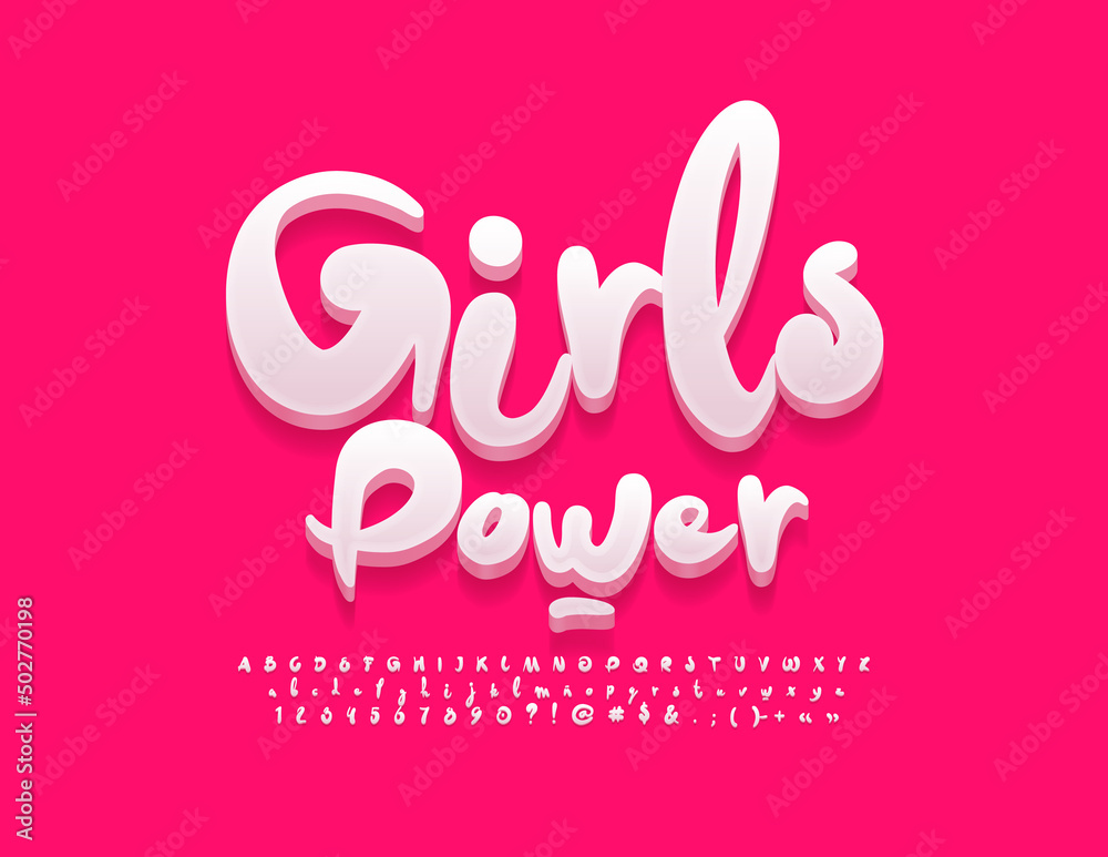 Vector inspiration banner Girl Power. Artistic Alphabet Letters ...