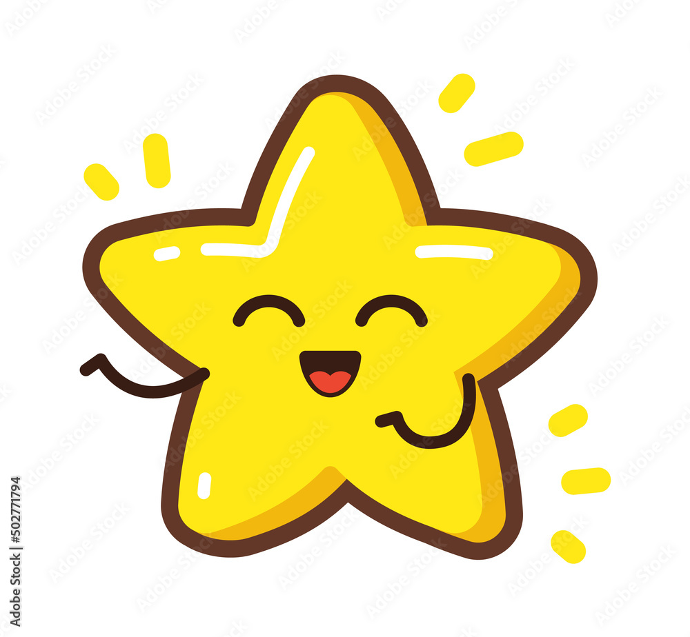 Cartoon happy star character. Vector illustration vector de Stock ...