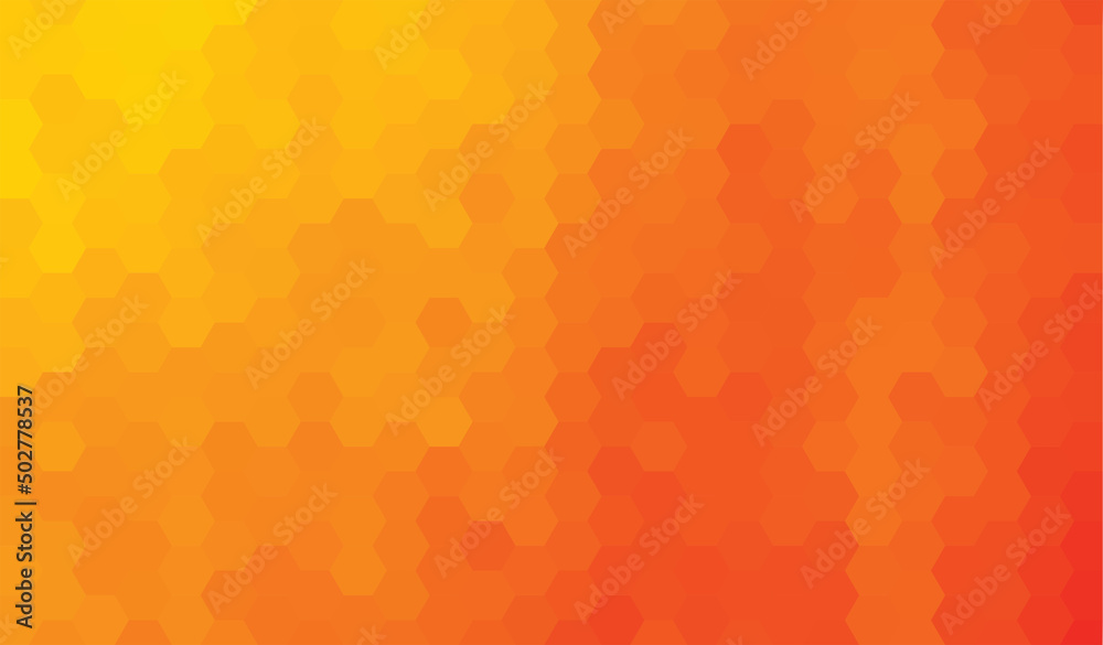 Abstract geometry hexagon yellow and orange texture background pattern ...