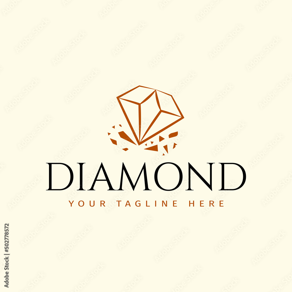 Simple line art vintage diamond logo design concept. Luxury diamond ...