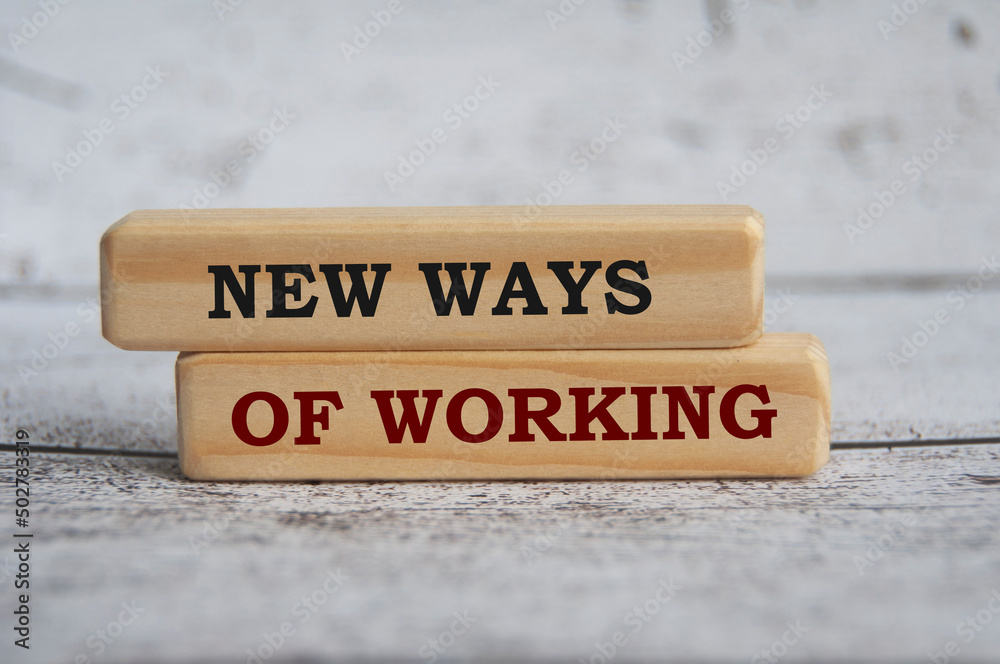 New ways of working on wooden blocks. Business and new ways of working ...