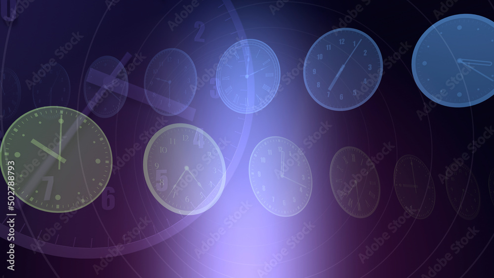 Time flow images with analog clock CG illustration. Stock Illustration ...