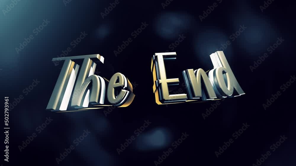 The End 3D Cinematic Title Trailer animation opening intro text message ...