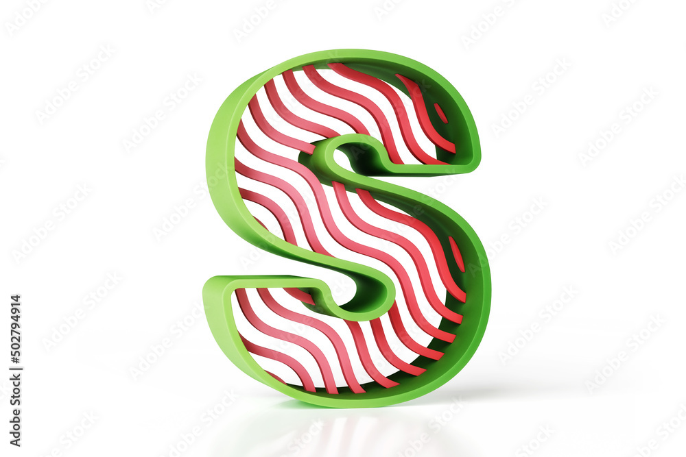 Modern and fresh 3D letter S. Great font for headers, posters, web ...