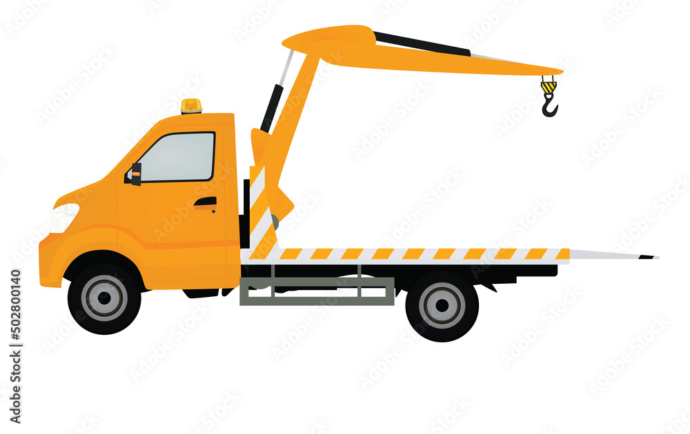 Orange tow truck. vector illustration Stock Vector | Adobe Stock