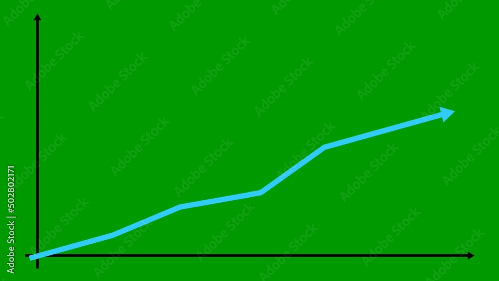 Animated financial blue growth chart with trend line graph. Growth bar ...