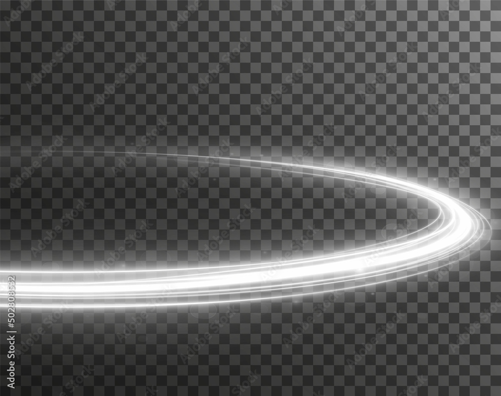 Light white Twirl. Curve light effect of white line. Luminous white ...