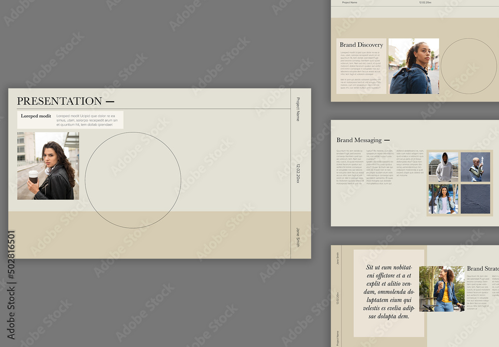 Minimal Tan Presentation Layout Stock Template | Adobe Stock