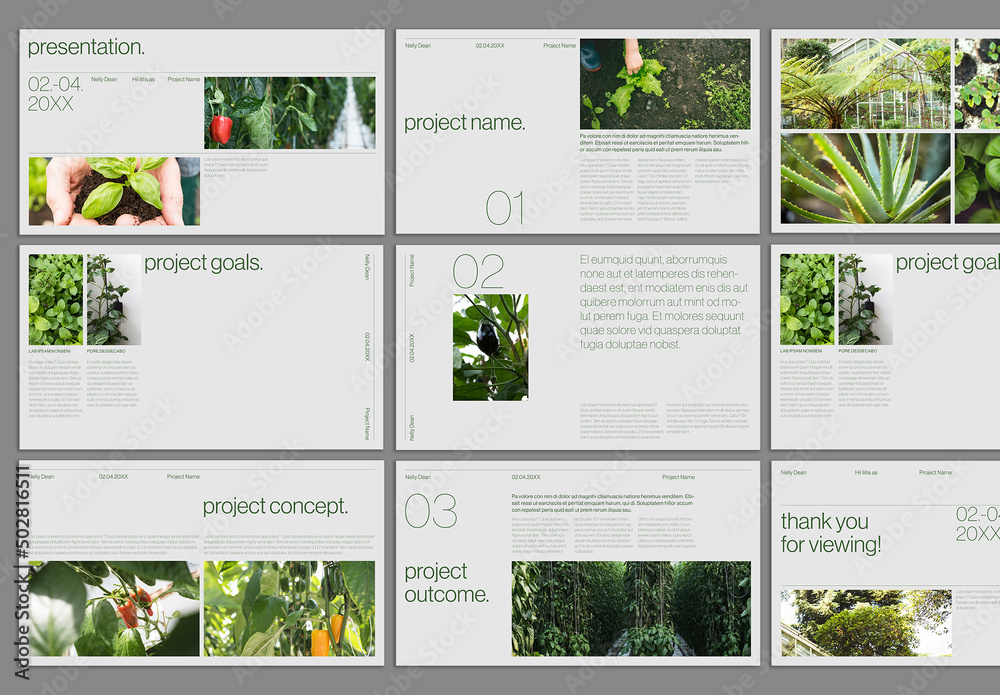 Green Minimal Presentation Layout Stock Template | Adobe Stock