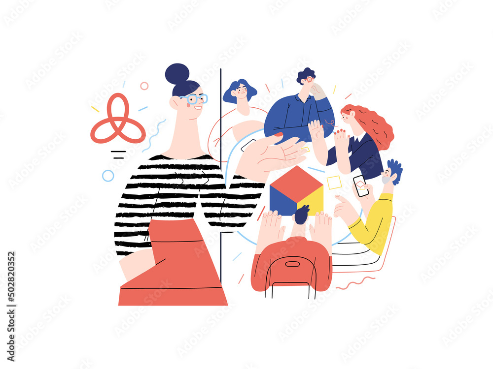 Technology Memphis - Meet our team - modern flat vector concept digital ...