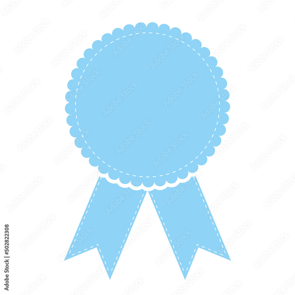vector illustration of blue award ribbon banner on white background ...