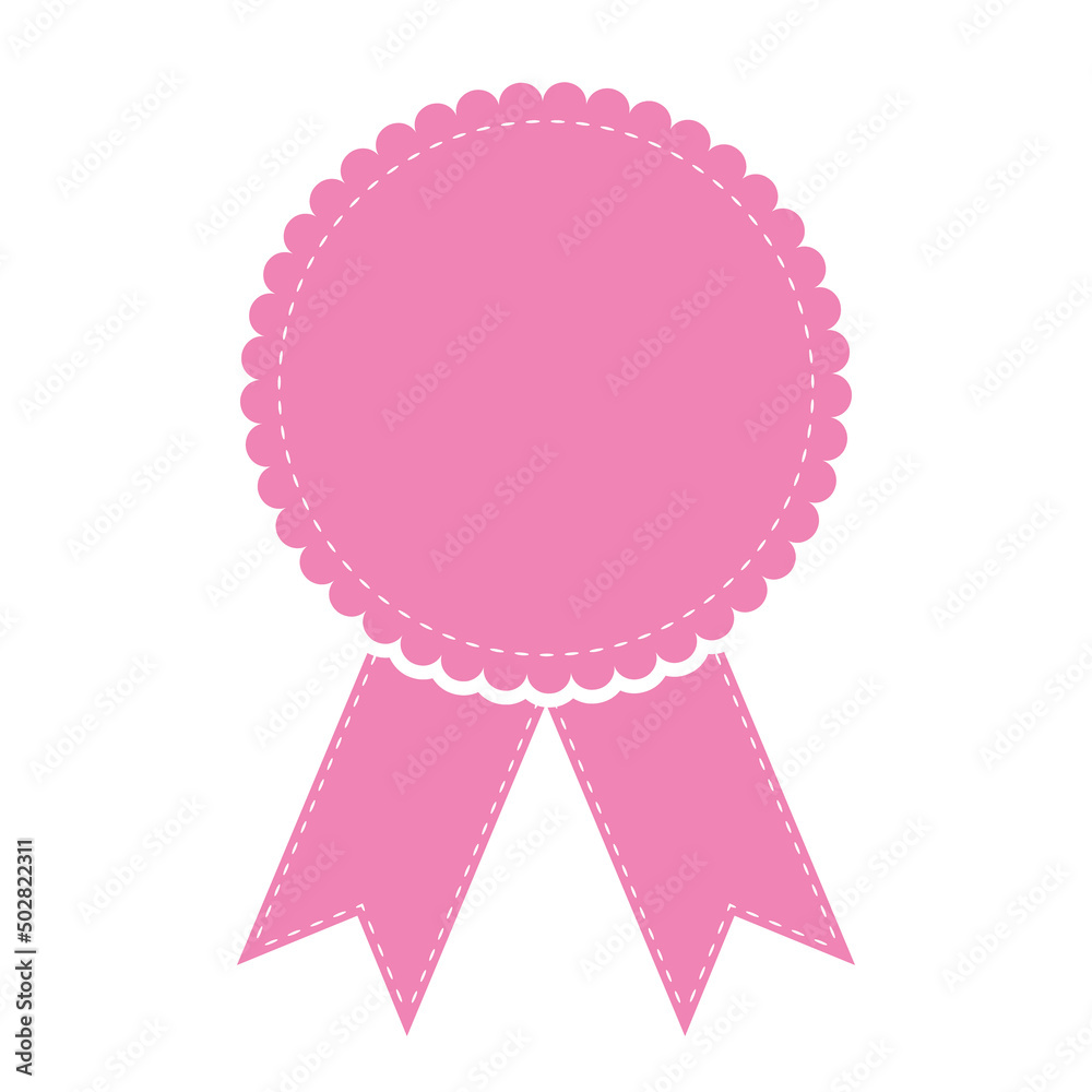 vector illustration of pink award ribbon banner on white background ...