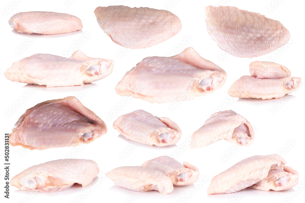 chicken middle wings isolated on white background Stock Photo | Adobe Stock