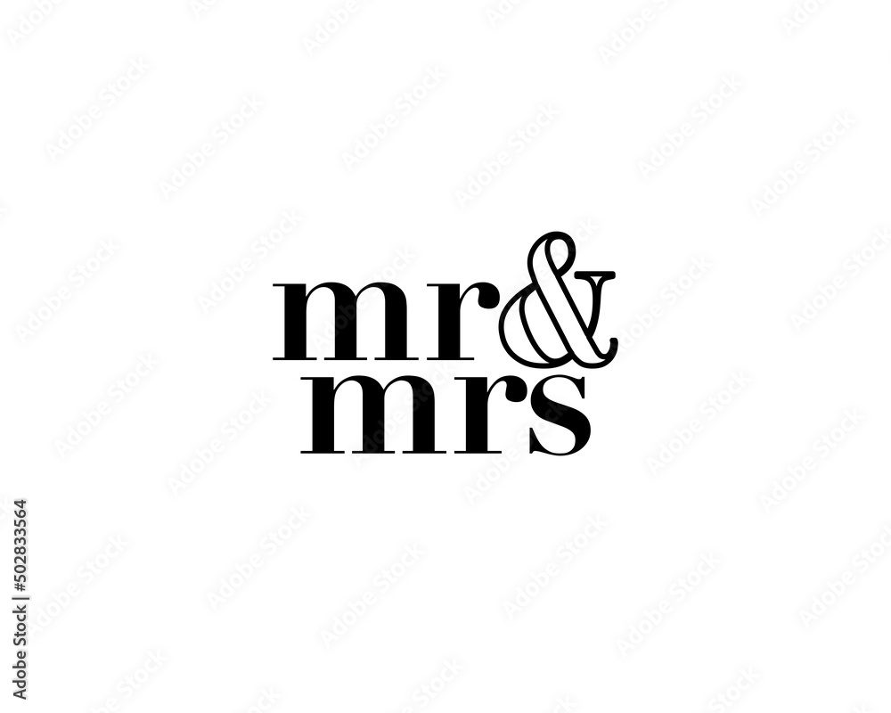 Mr & Mrs wedding hand written lettering. Wedding decoration. Mister and ...