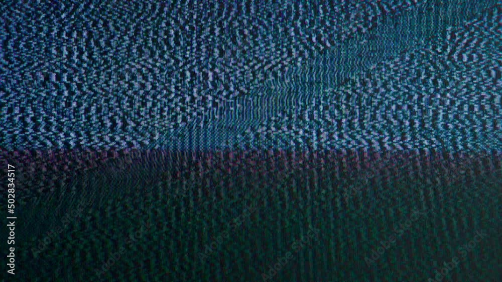 Interference on the Color TV Screen. Loop. The screen of an old TV ...