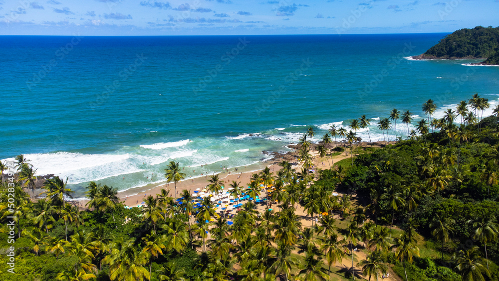 Praia Litoral Itacaré Bahia Nordeste Tropical Brazil Mar Oceano Azul ...