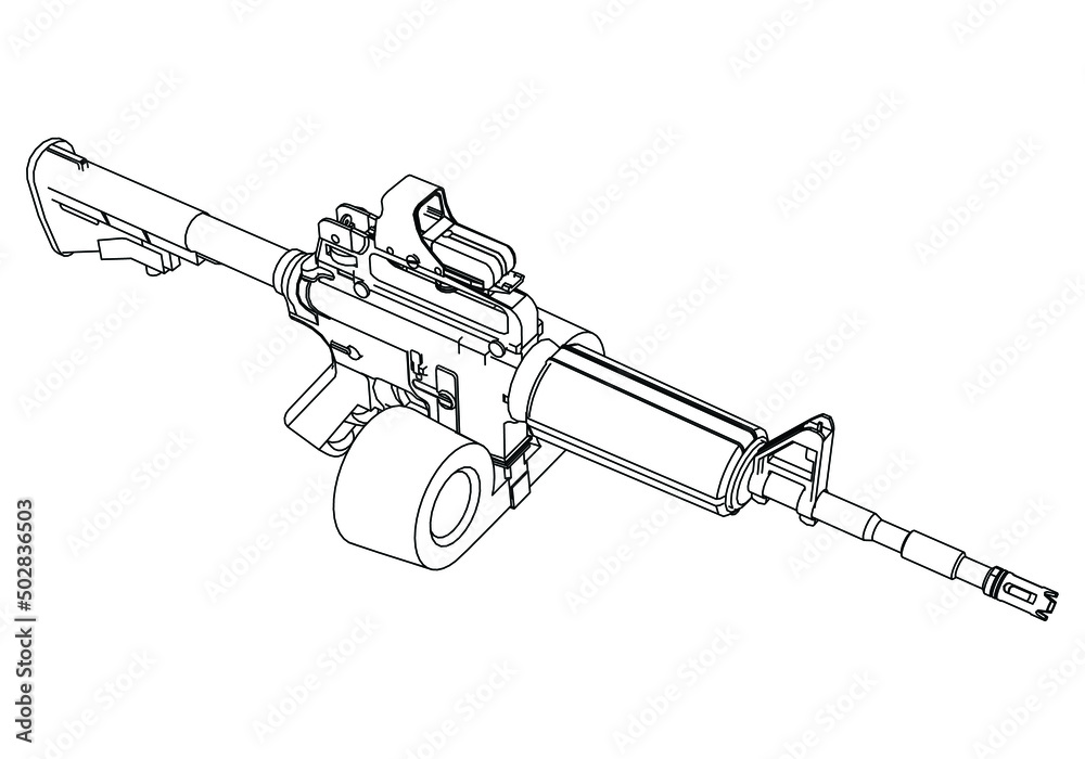 Assault rifle vector isolated on white background - Assault rifle ...