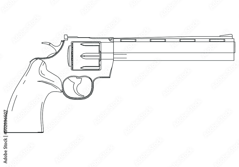 Gun revolver handgun six shooter pistol isolated on white background ...