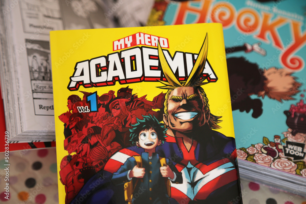 Book. Japanese manga. My Hero Academy number 1. Reading for teenagers ...