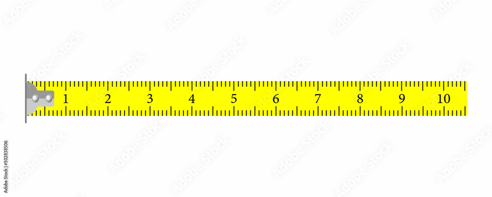 A scale measure, measurements are long in a meter, an inch, a ...