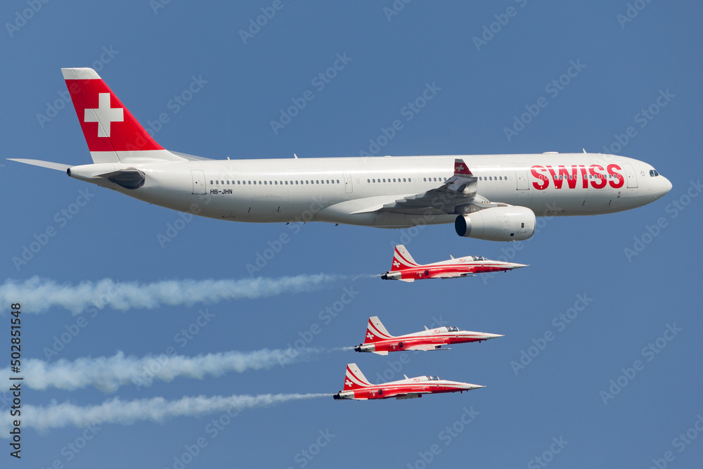 Payerne, Switzerland - September 6, 2014: Swiss International Air Lines ...