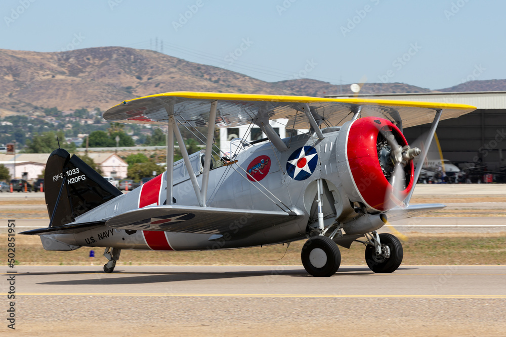El Cajon, California, USA - May 3, 2013: Vintage 1938 Grumman F3F ...