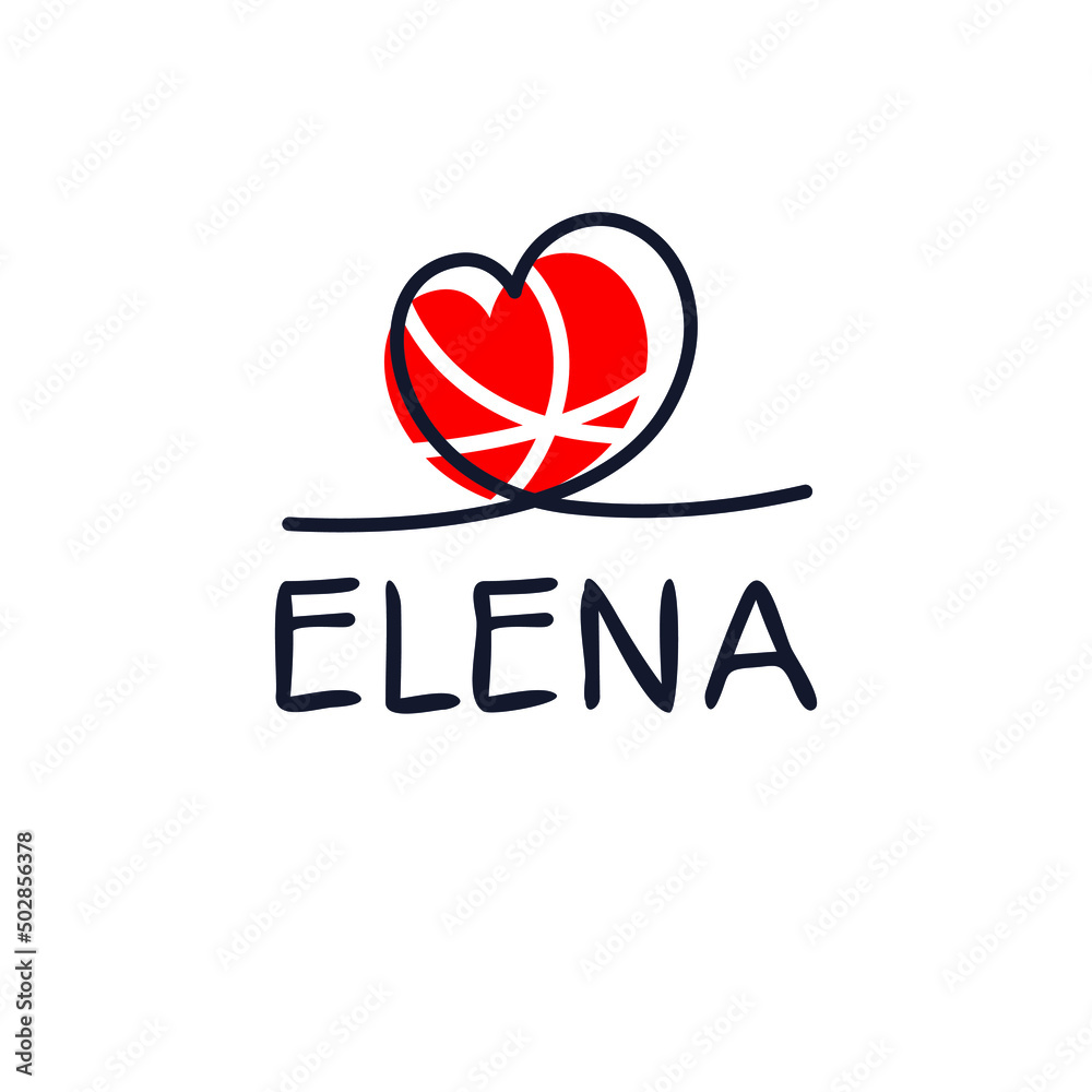 Elena Calligraphy female name, Vector illustration. Stock Vector ...