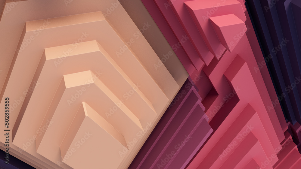 Multicolored Tech Background with a Geometric 3D Structure. Bright ...